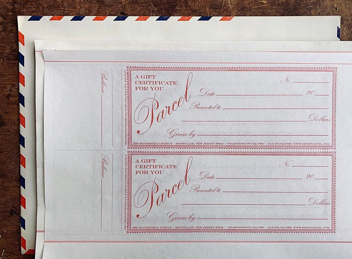 Parcel Gift Certificate | PARCEL