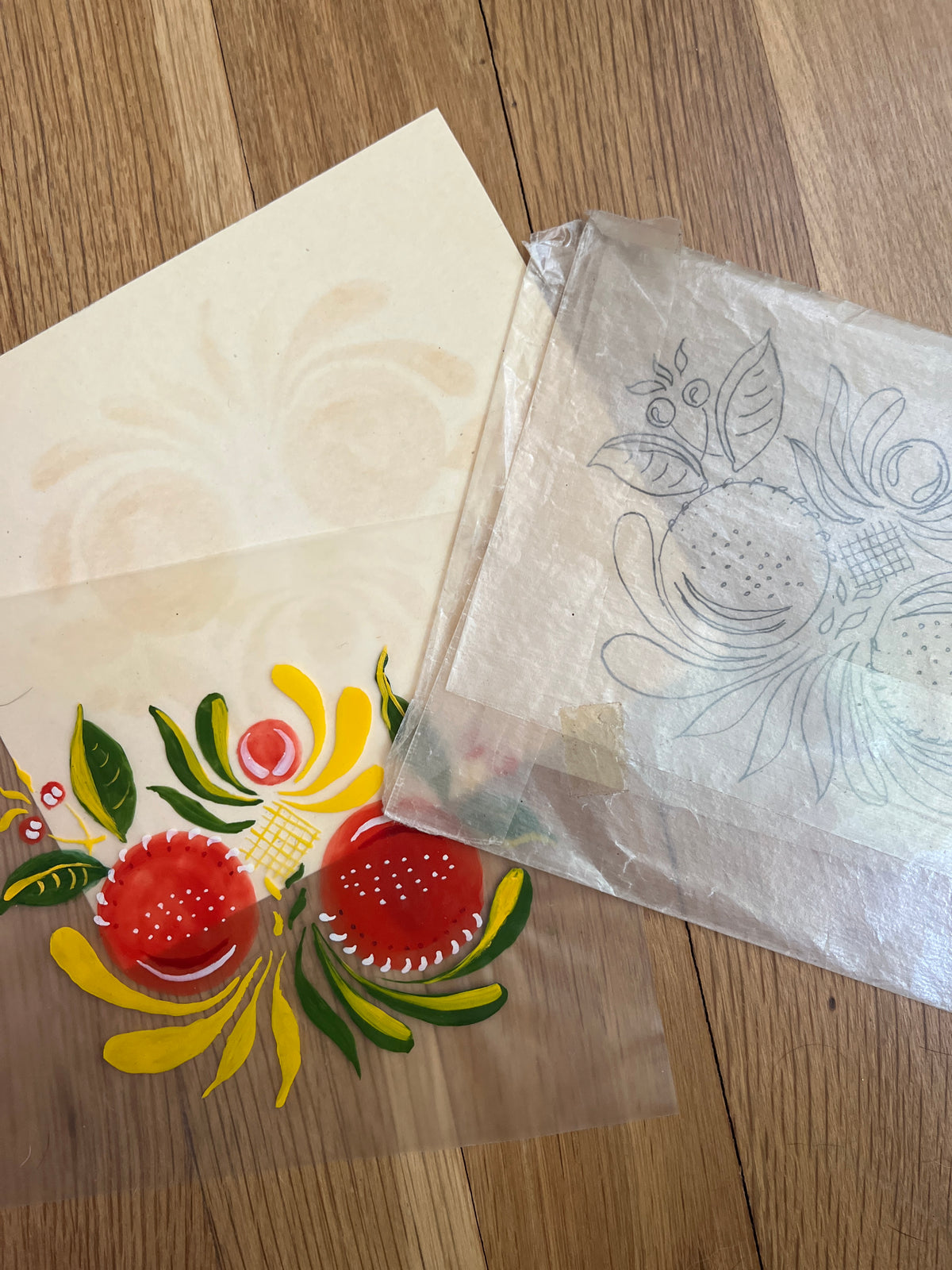 Folk Art Hand-Painted Stencil #10 | PARCEL